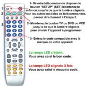 Codes Télécommande Universelle